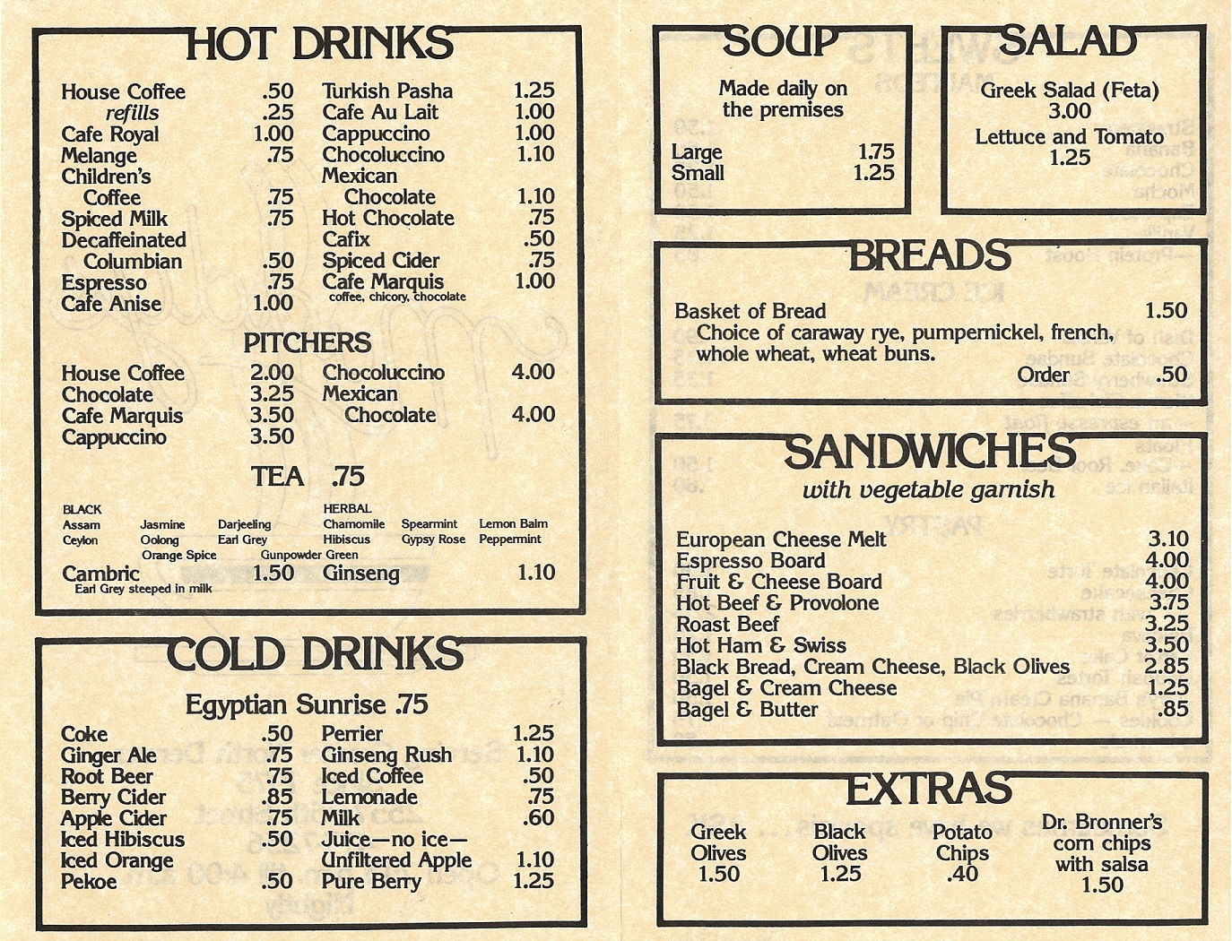 Denver Coffee House Menus: Paris on the Platte, Muddy’s and the Mercury ...