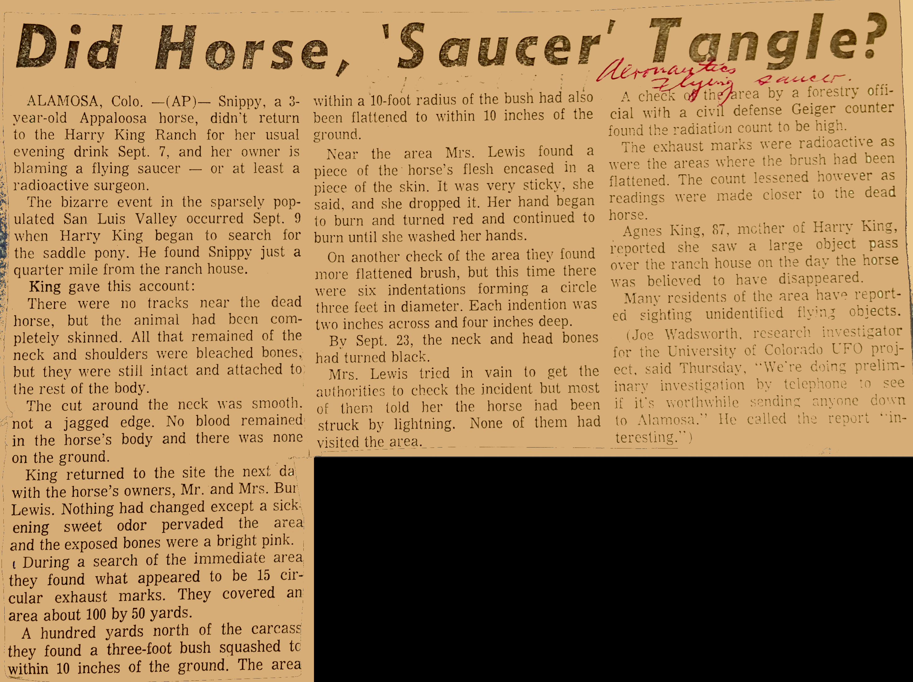 UFOs and a Horse Called Snippy | Denver Public Library Special ...
